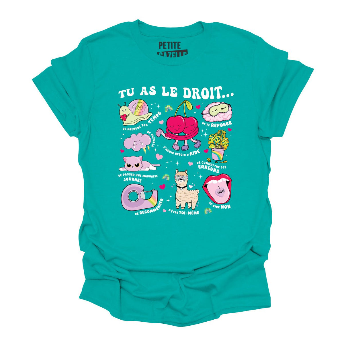 TSHIRT COL ROND | Tu as le droit ... - Petite Gazelle Atelier